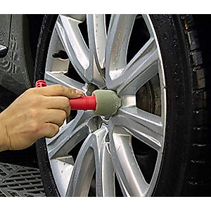 Huakun 1 Set Wheel Fitting Lug Nut Cleaning Brush Detachable Car Detailing Tool Soft Sponge Cleaner Used to Clean Dead Corners Around Various Nuts