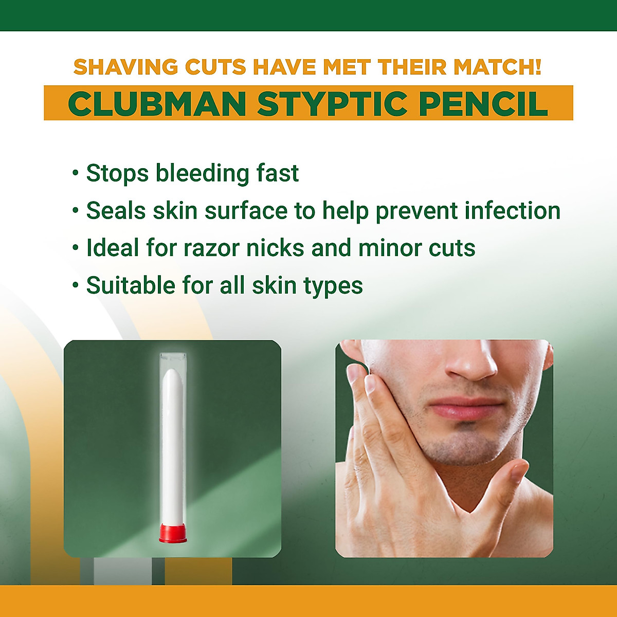 Clubman Pinaud Travel Size Styptic Pencil, Quick Nick & Cut Healing for Shaving, 0.33 Oz (Pack of 6)