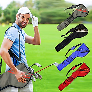 Golf Club Carry Bags Pro B-99 Sunday Bag with 10 Free Plastic Tees Lightweight Thick Waterproof Portable Clubs Travel Case Driving Range Practice Training Gift for Men Women (Red)