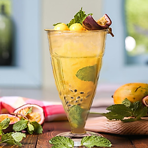 binsakao Milkshake Glasses Cups Soda Fountain with Spoons, Milk Shake, Ice Cream Soda Glass, 12-Ounce, Clear, Set of 2