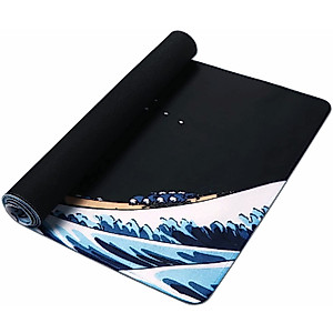 iLeadon Extended Gaming Mouse Pad - Non-Slip Water-Resistant Rubber Base Computer Keyboard Mouse Mat, 35.1 x 15.75-inch XX-Large, Ideal Partner for Work & Game, Sea Wave