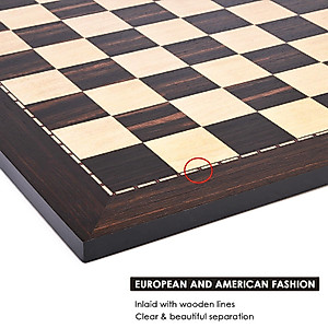 AMEROUS 19 Inches Professional Wooden Tournament Chess Board with 2.0" Squares/Gift Package/Chess Board Only (No Chess Pieces)