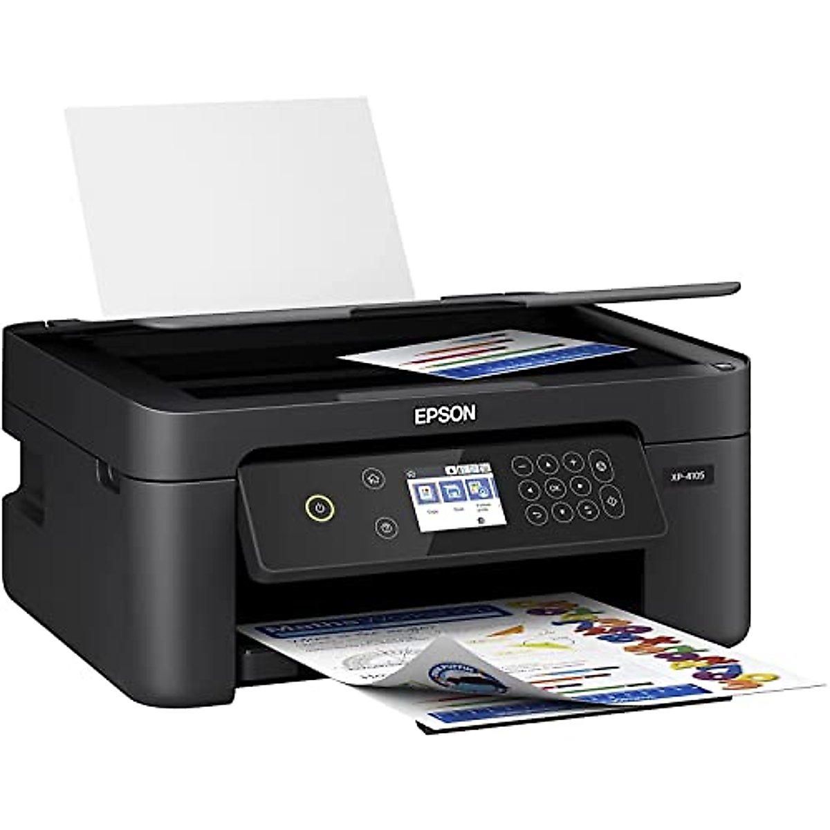 Epson_Printer XP 41 Series, All-in-One Wireless Color Inkjet Printer, Black, Print Copy Scan, 2.4" LCD, Hi-Speed USB, Auto 2-Sided Printing, Voice Activated, with MTC Printer Cable