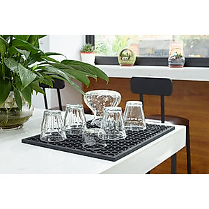 IKAPE Drying Coffee Maker Mat, Multi-functional Water Filter Mat, Easy to Clean, Durable, Suitable for Coffee and Tea Accessories and Kitchen Counters(Black, 15.75in*11.81in)