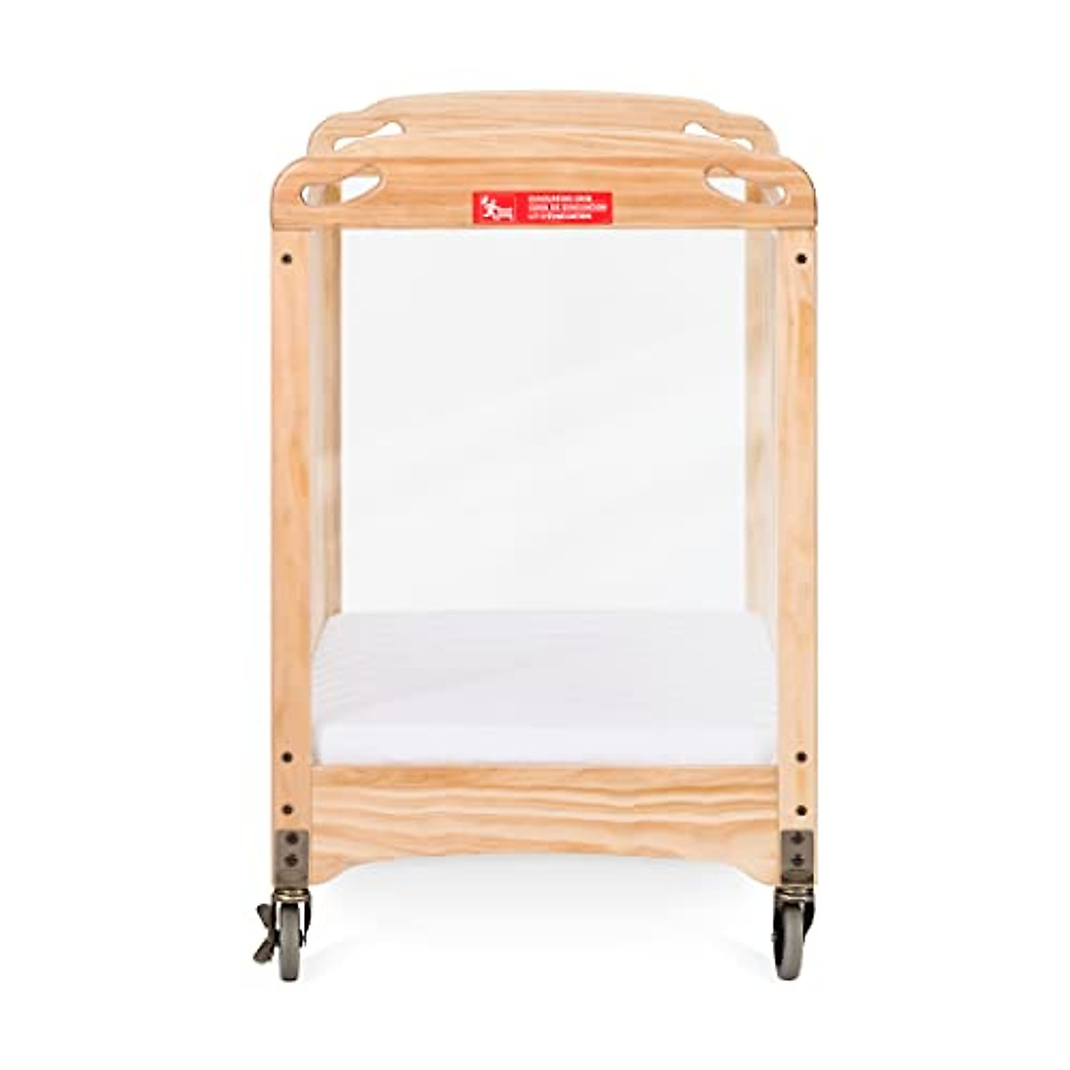 Child Craft Safe Haven Daycare Evacuation Compact Crib with Casters, Natural