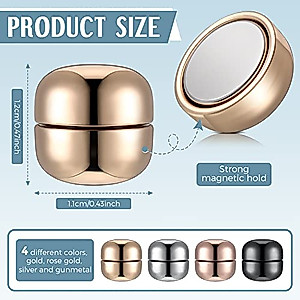 Hijab Magnetic Pins Strongest Commercial Strength Hijab Pins for Women Clothing Magnets for Muslim Scarf Multi-Use Round Clip (Silver, Gold, Rose Gold, Black,4 Pieces)