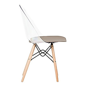 South Shore Annexe Eiffel Style Office Chair, Wood, Clear and Gray, 16D x 16.25W x 32.5H in