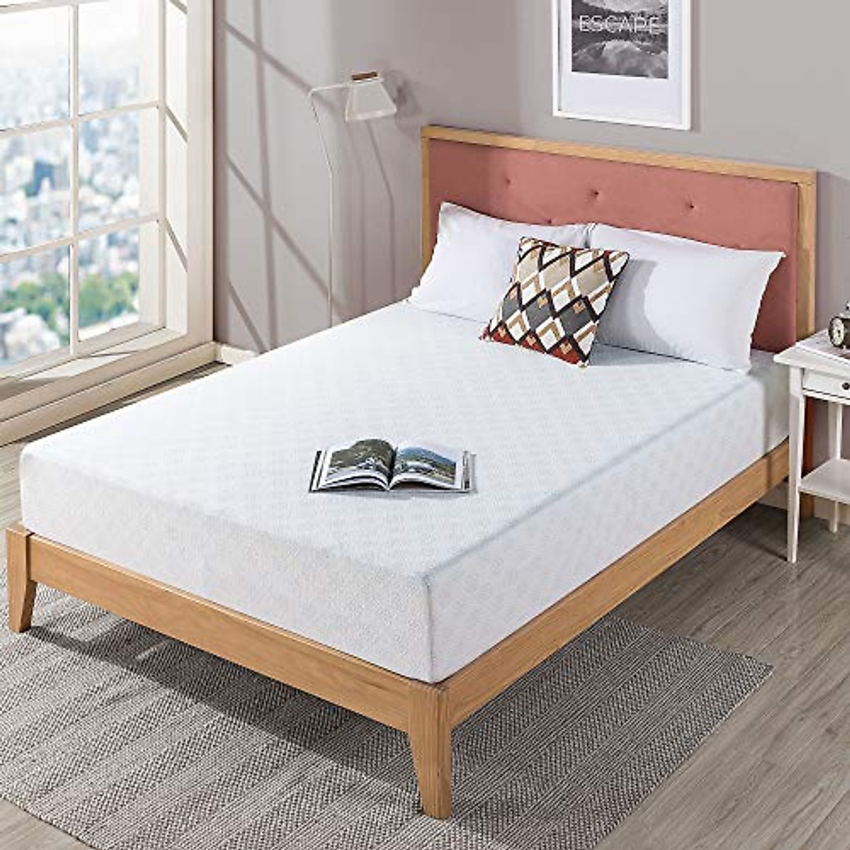 Zinus 10 Inch Gel-Infused Green Tea Memory Foam Mattress, Full & Lorelei 14 Inch Platforma Bed Frame/Mattress Foundation/No Box Spring Needed/Steel Slat Support, Full