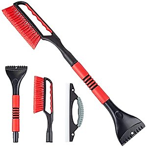 CARTMAN 26″ Snow Brush with Ice Scraper, Snow Removal Car Brush, Detachable Snow Removal Tool for Cars, Trucks, SUVs, Windshield, Window, No Scratch