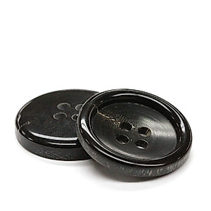 Set of Classic Black Genuine Buffalo Horn Suit Buttons