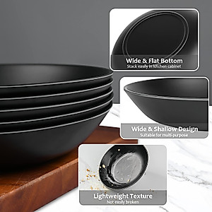 GEHE Pasta Bowls 34oz, 8.6" Large Salad Bowls, Bamboo Fiber Pasta Bowls Set of 6, Kitchen Serving Bowls for Pasta, Salad, Cereal, Noodles, Dessert, Soup and Dishwasher Safe, House-warming Gift