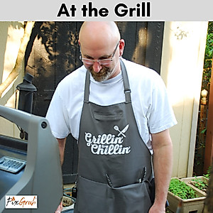 FixGrub Grilling Aprons for Men and Women with Three Pockets 100% Cotton