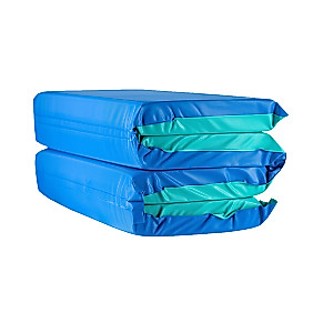CASE Pack of 6 KinderMat Jr. Daydreamer, 2 inches Thick, 4-Section Rest Mat, 44" x 19" x 2", Blue/Teal, 100% Made in USA (CASE of 6: 500220 2" Jr. Daydreamer)