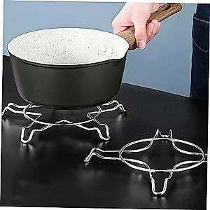 RORPOIR 2pcs Gas Stove Bracket Wok Pan Support Stand Milk Pot Grate Gas Stove Trivet Stainless Steel Saute Pan Oven Pans Kitchen Utensil Holder Gas Stove Support Rings Gas Stove Supports