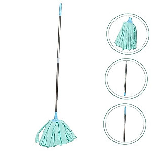 GARVALON Vintage Mop Head Squeeze Mop Head Steam Mop Pad Practical Mop Head Dry Floor Cleaning Mop Mop Flip Mop Refill Commercial Cut End Cotton Mop Dry Mop Pad Green Cloth
