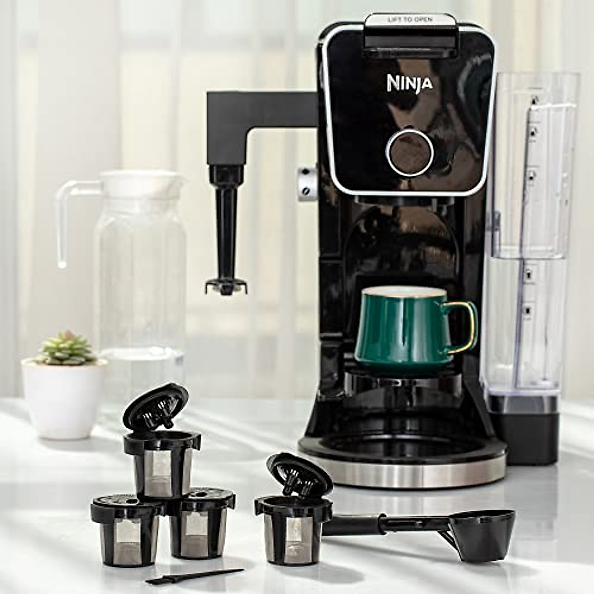 3 Ninja Reusable Coffee Filter Pods for Ninja Dual Brew Coffee Maker - Includes Scoop Funnel - For Ninja Coffee Maker DualBrew Pro, CFP201 CFP301 CFP400 - Reusable K Cups for Ninja Coffee Brewer