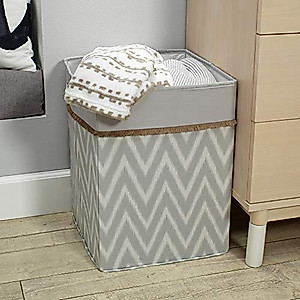 Lambs & Ivy Urban Jungle Gray/White Chevron Storage/Hamper