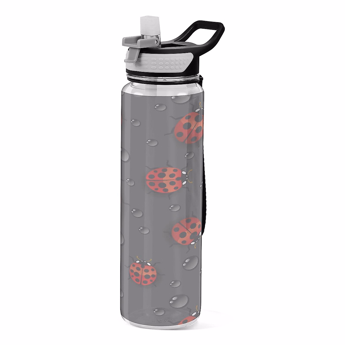 xigua Ladybug Water Bottle with Straw Lid,32 oz Leakproof Sport Water Bottle with Wide Handle for Gym,Cycling,School,Travel