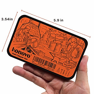 Konovo Toenail Clippers for Seniors Thick Toenails, Toe Nail Clippers Adult Thick Nails Long Handle 16mm Wide Jaw Opening Nail Clippers Heavy Duty Nail Clippers Kit 5Pcs