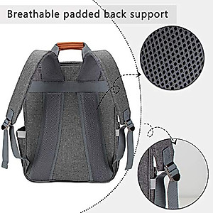 Luxja Breast Pump Backpack with Compartments for Cooler Bag and Laptop, Breast Pump Bag Suitable for Working Mothers (Fits Most Major Breast Pump), Gray