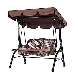 Angoily Outdoor Swing Canopy Replacement Garden Sun Shade Patio Swing Top Cover Waterproof Furniture Protector for Hammock Chair Sofa Patio Swing Parts