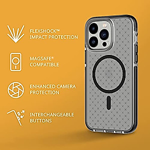 tech21 iPhone 14 Pro Max Evo Check Compatible with MagSafe® – Shock-Absorbing & Slim Protective Phone Case with 16ft FlexShock Multi-Drop Protection & Extra Buttons
