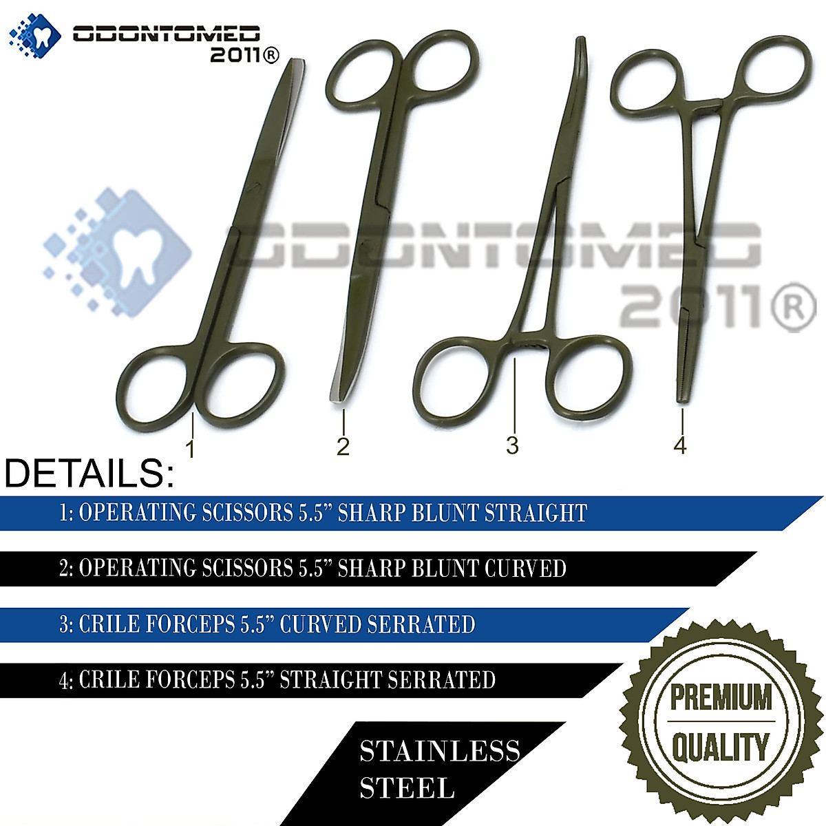 OdontoMed2011 Student Kit- First Aid Kit 24 Pcs Advanced Lab Student Kit for Anatomy & Biology Students Lab Veterinary Botany Stainless Steel Instruments & 11 Bonus Scalpel Handle MLT-01