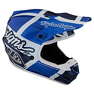 Troy Lee Designs SE4 Polyacrylite Midnight Motocross Helmet - Full Face Offroad Motorcycle Dirt Bike ATV Powersports Dual Sport Racing Helmet - Boys Girls Kids (Blue, LG)