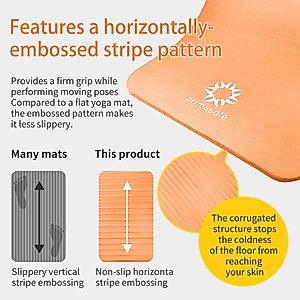 Primasole 1/2" Thick Padded NBR Yoga Mat, 72"x24" Textured Exercise Mat with Carry Strap & Case - 6 Colors, Lightweight Portable(2.1lbs) for Yoga, Pilates, Home & Gym