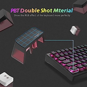 Womier Pudding Keycaps - PBT Shine Through Custom Keycaps Set for 61/68/84/87/82/100 Cherry Gateron MX Switches Mechanical Keyboard, Black Phantom