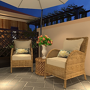 BPS Sofa Cushion 24' x 24' Patio Furniture Outdoor Deep Seat Single Chair Back Olifen Fabric Slipcover Sponge Foam