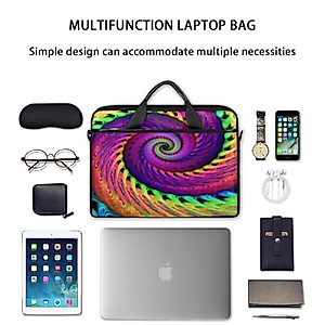 Tie Dye Spiral Laptop Computer Bag Waterproof Shoulder Messenger Bag 13-15 inch Durable Laptop Tote Bag with Shoulder Strap Handle Lightweight Crossbody Briefcase