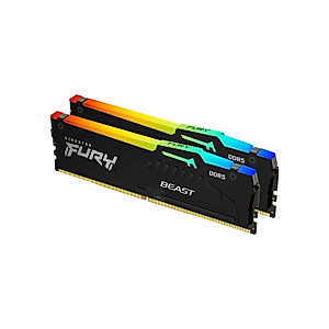 Kingston FURY Beast 16GB (2x8GB) 6000MT/s DDR5 CL36 RGB Desktop Memory Kit of 2 | Infrared Syncing | AMD Expo | Plug N Play | KF560C36BBEAK2-16