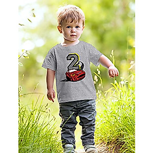 2nd Birthday Shirt Boy Gifts for 2 Year Old Boys Number Two Toddler Kids T-Shirt 2T Gray