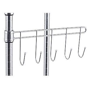 TRINITY EcoStorage Rolling Garment Rack with Shelves Hooks for Clothing Storage for Bedroom, Closet Organization, Entryway, and More, Chrome, 41” W x 14” D x 76” H