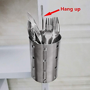 TangFuRen Utensil holder caddy for spoon Knife fork drying storage Cylinder Stainless steel Cutlery holder for kitchen and dining organizer