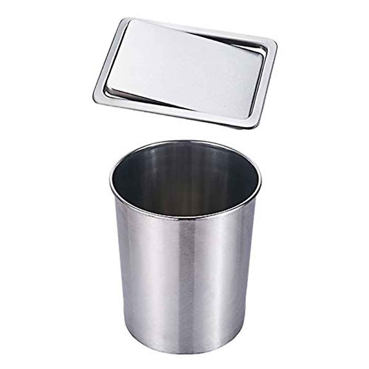 Pearlead Simple Trash Grommet for Kitchen Countertop with Auto Cover Built-in Polished Stainless Steel Grommets 7.87"(20cm) Countertops Garbage Can Door Chute Hole Drawer