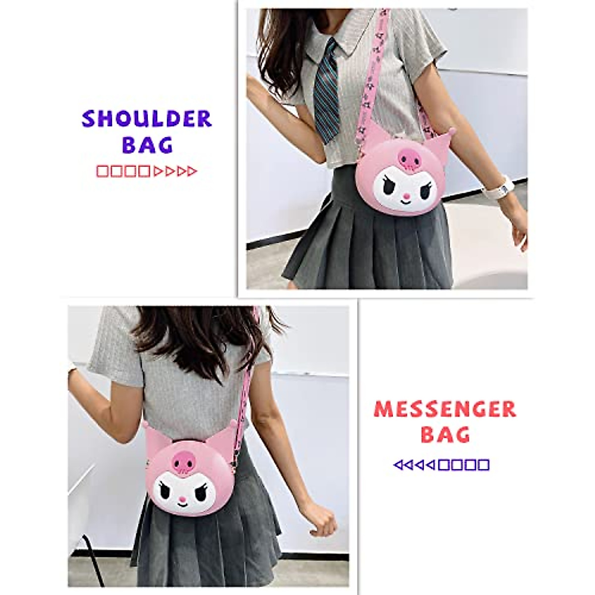 Kuromi Bag,my melody backpack,Kuromi Accessories,Cute Cartoon Character Bag, My Melody Anime Toy Bag
