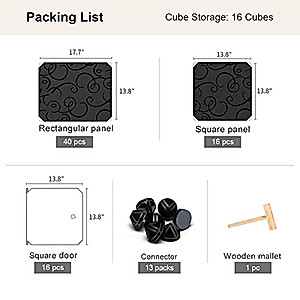 KOUSI Large Cube Storage - (16 Cubes) Organizer Shelves Clothes Dresser Closet Storage Organizer Cabinet Shelving Bookshelf Toy Organizer (56"x18"x56")