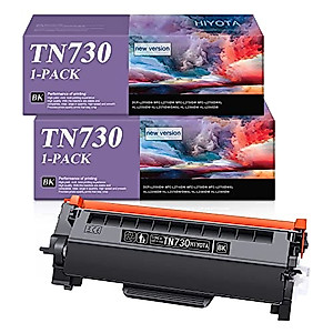 HIYOTA Twin Pack TN-730 Black Toner Cartridge Replacement for Brother TN730 TN 730 Black Toner Cartridge to use with MFC-L2710DW HL-L2350DW HL-L2370DW/DWXL MFC-L2750DWXL DCP-L2550DW Printer