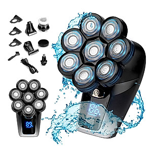 Bsotena Electric Razor for Men, 8D 6-in-1 Head Shavers for Bald Men Wet and Dry, Mens Grooming Kit, Mens Shavers Electric Cordless Rechargeable Waterproof Trimmer Td-002