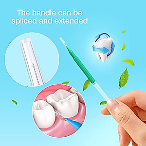 DGDFLDGC 120 Pcs Interdental Brushes for Cleaner Dental Tools, Braces Kit Braces Toothbrush Braces Care Tooth Cleaning Tool, Tooth Flossing Head Oral Dental Hygiene Brush