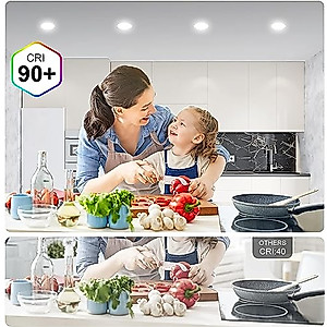 Miootly Recessed Lighting 6Pack 6 Inch 12W Ultra-Thin, Modern LED Ceiling Light Fixture with Metal Junction Box, 2700K/3000K/3500K/4000K/5000K Selectable, 1050LM, Dimmable