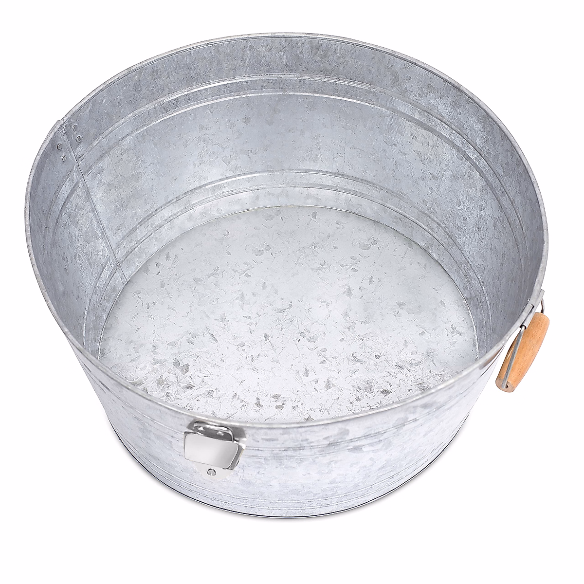 BirdRock Home Galvanized Beverage Tub with Stand - Bottle Opener - Party Drink Holder - Wooden Handles - Outdoor or Indoor Use - Free Standing