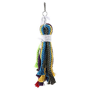Parrot Colorful Preening Grooming Ropes Bird Chewing Toys Rope Toy Natural Cotton Cage Accessories for Amazons African Grey Cockatoos Conure Lovebird Lory