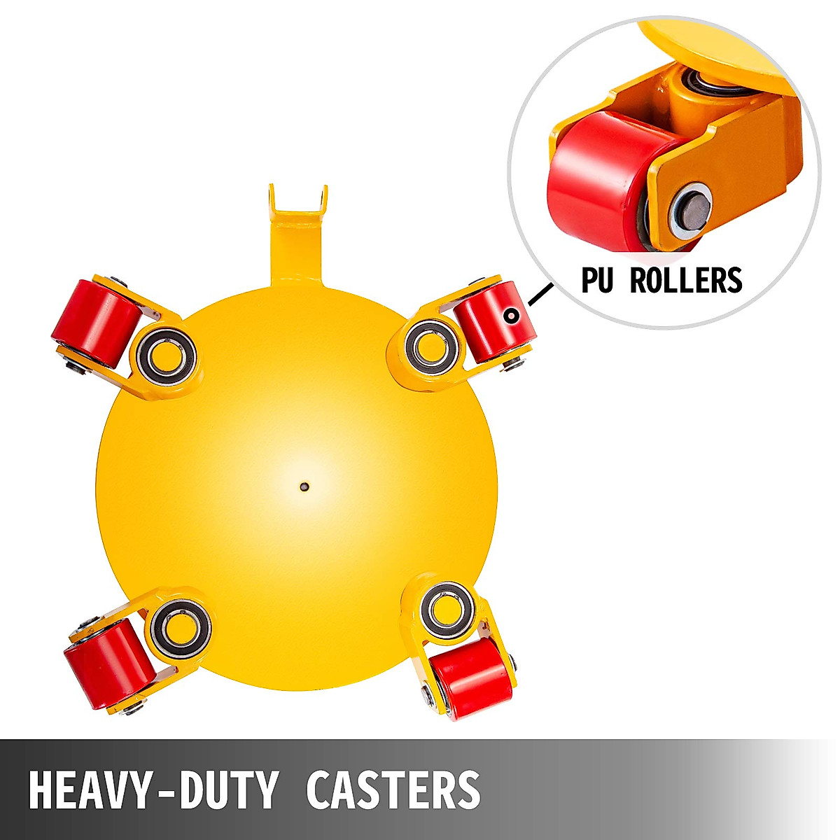 VEVOR Machinery Mover 8800LBS Machine Moving Skates 4T Machinery Skate Roller w/Push Rod and 3 Rollers, Industrial Machinery Dolly 360-degree Rotation, Machinery Mover Dolly for Material Handling