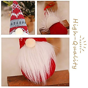 Gnomes Christmas Tree Ornaments Set of 8, Christmas Ornaments 2022 Handmade Plush Gnomes Santa Elf Hanging Home Decorations Holiday Decor