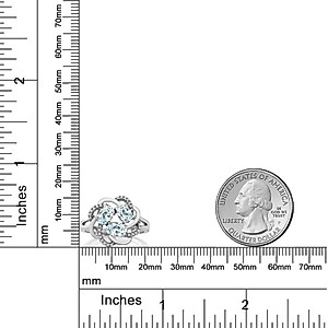 Gem Stone King 925 Sterling Silver Sky Blue Aquamarine Ring For Women (1.87 Cttw, Oval 6X4MM, Gemstone March Birthstone, Available In Size 5, 6, 7, 8, 9)