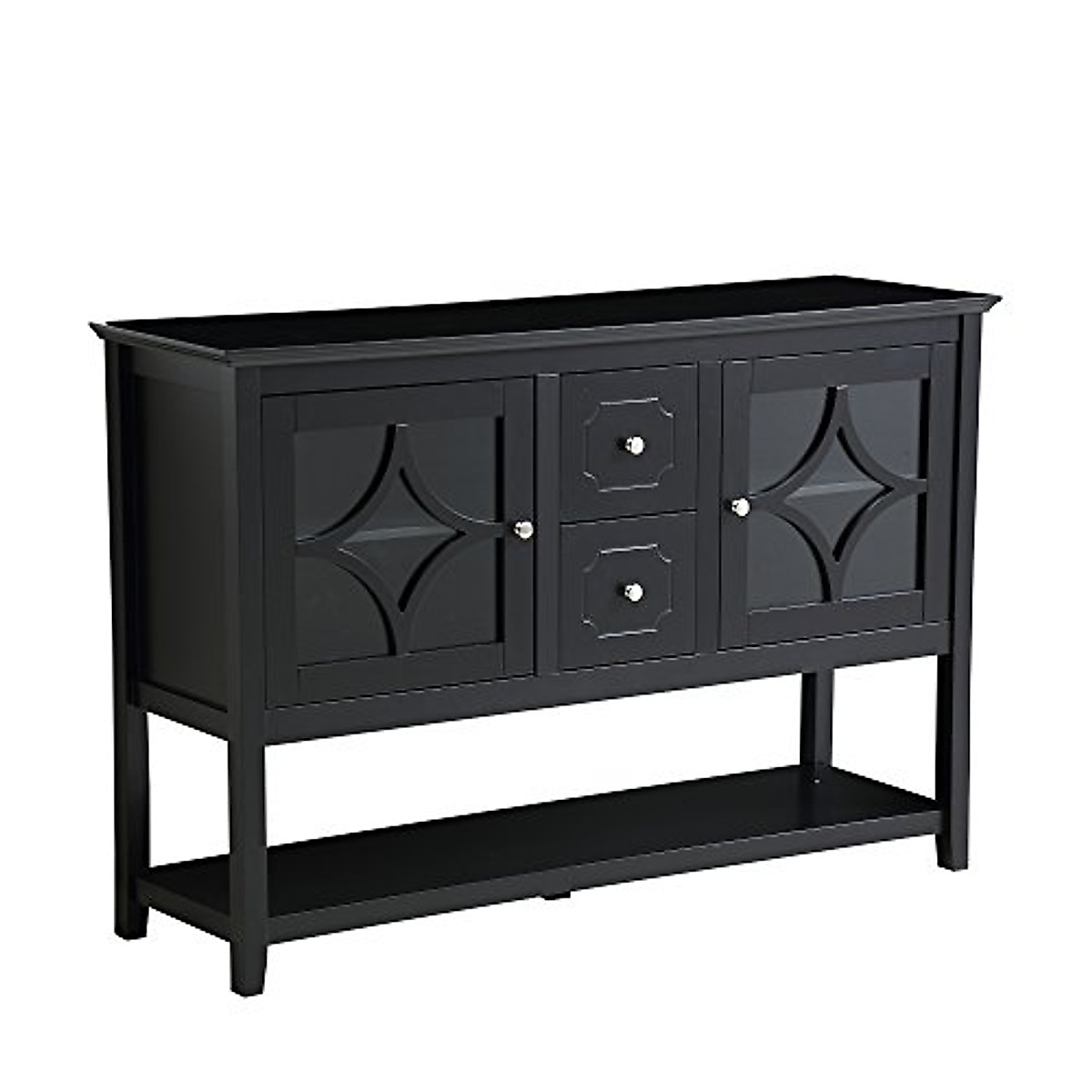 Mixcept 52" Stylish Sideboard Buffet Cabinet Wood Console Table Storage Cabinet with 2 Doors and 2 Drawers, Black