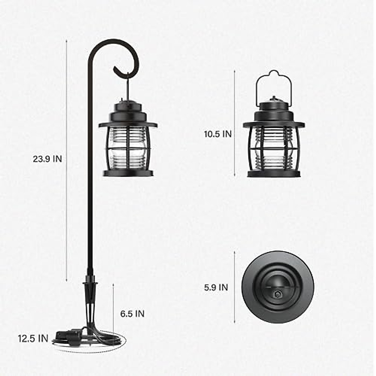 GOODSMANN Landscape Lighting Low Voltage Outdoor 1PK Hanging Path Light 1.1W LED 32 Lumen 2900K Warm White Metal Dual Use Shepherd Hook Pathway Lights Wired 12V AC Sidewalk Light with Cable Connector
